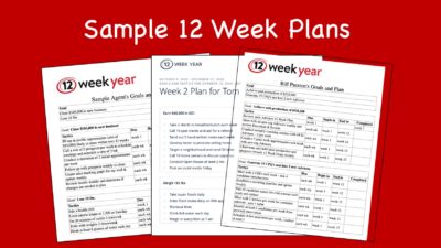 Sample 12 Week Plans - The 12 Week Year